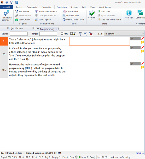 Speeding up Translation: The memoQ Sorting and Filtering Cheat Sheet